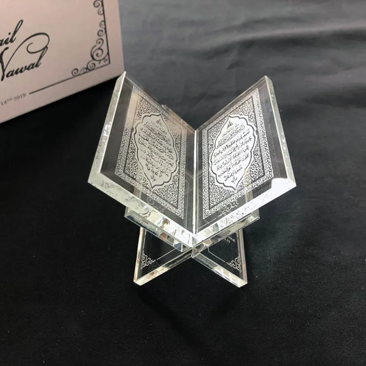 Glass Islamic Quran with Stand MH-G0289 - Gift & Souvenir