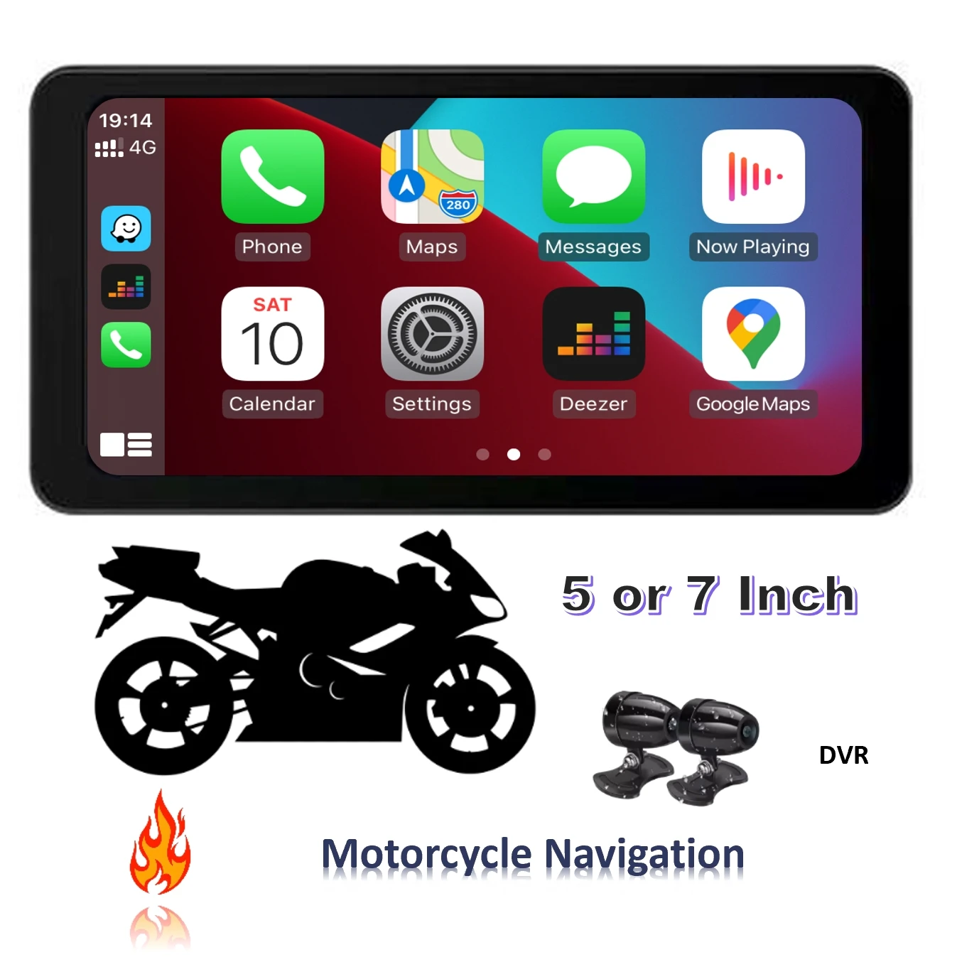 Zmecar New Style Motorcycle Car Play Ip67 Waterproof 5/7 Inch Touch ...