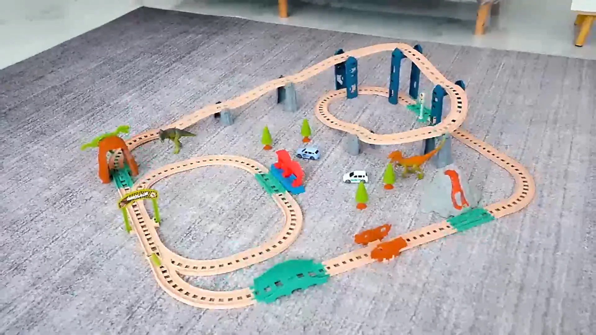 202cm Electric Rail Railway Toy With Light Sound Diy Stem Train Toy ...