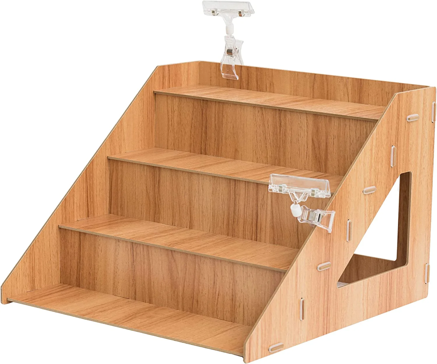 Junji Rustic 4-tier Retail Wooden Display Riser Wood Countertop Pop Up ...