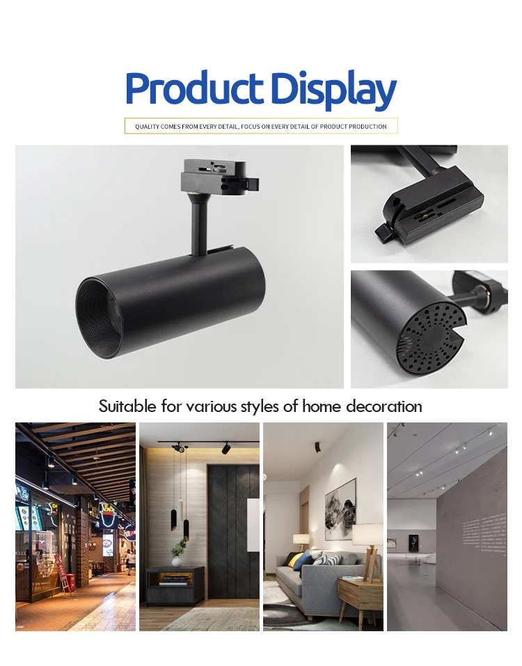 Commercial Adjustable Beam Angle Shop Rail System Zoomable Linear Rail ...