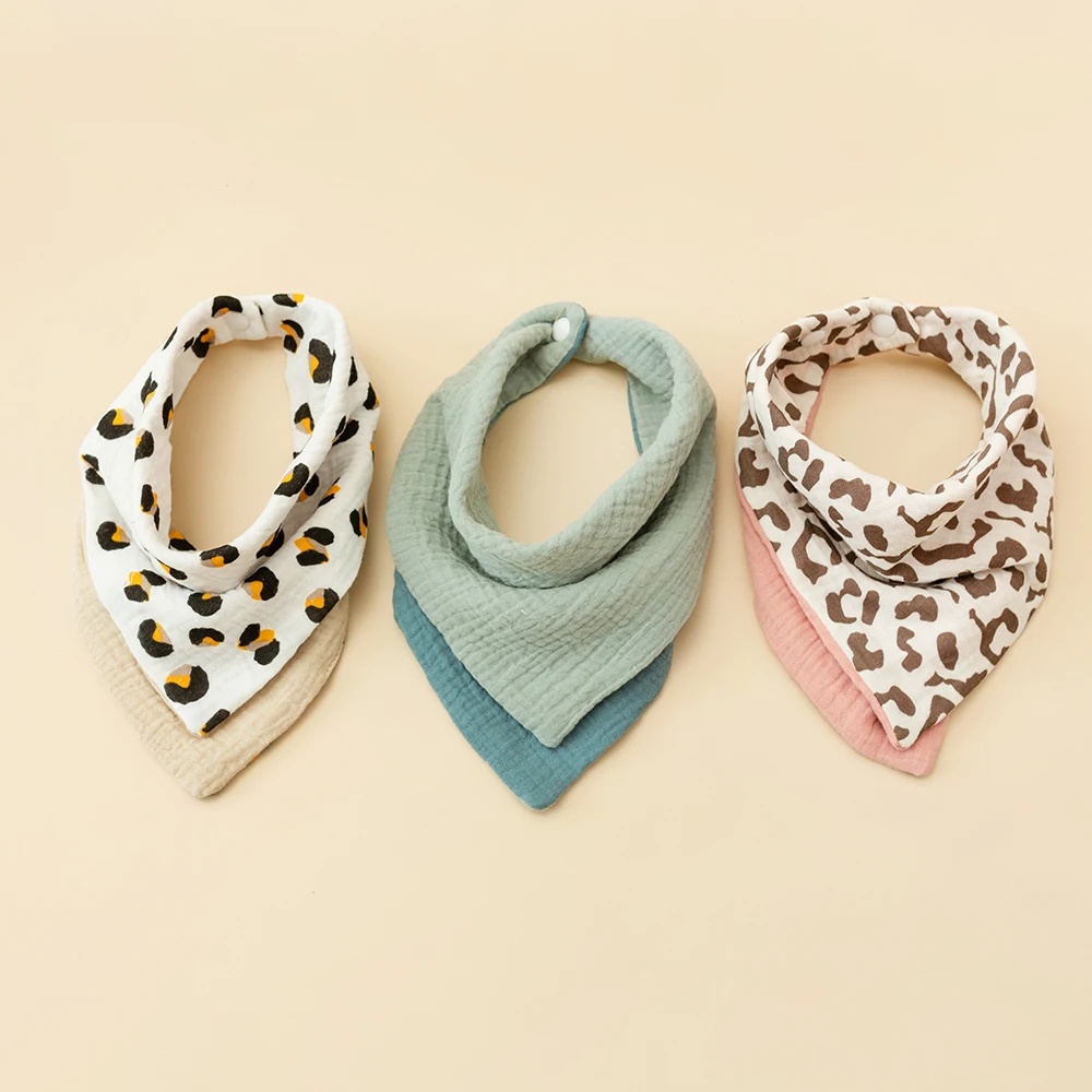 Baby Bibs Triangle Double Cotton Bibs Saliva Towel Baby Boys Girls ...