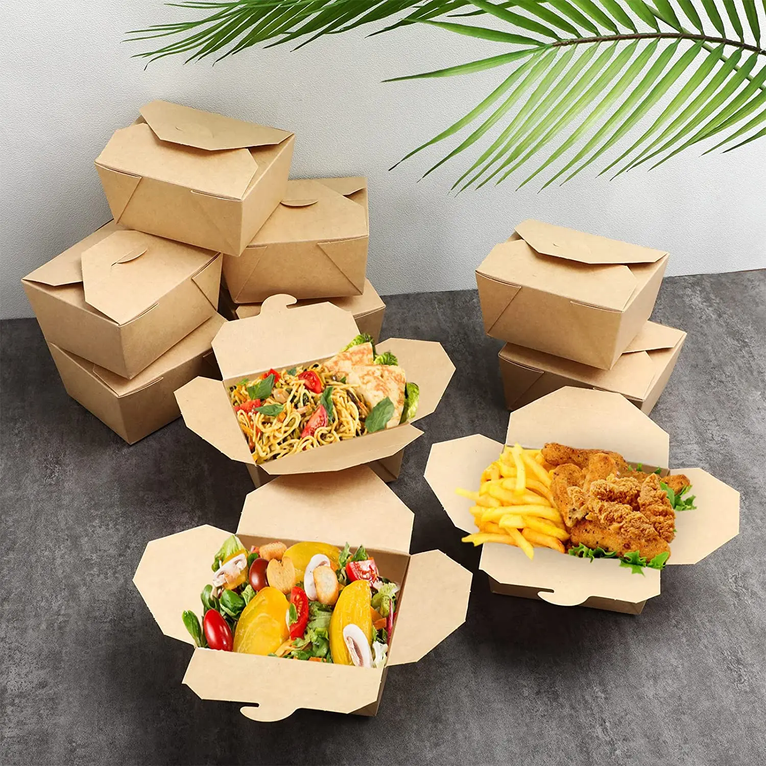 Whit Window Fast Food Box Packaging Takeout Kraft Paper Kraft Paper ...