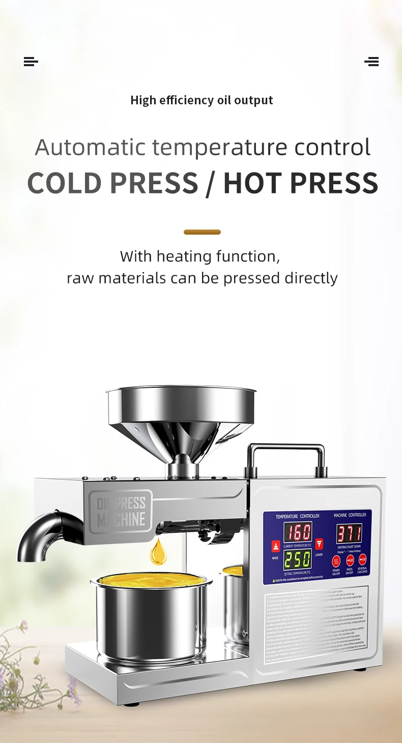 Stainless Steel Cold Mini Coconut Oil Press Machine Oil Extraction ...