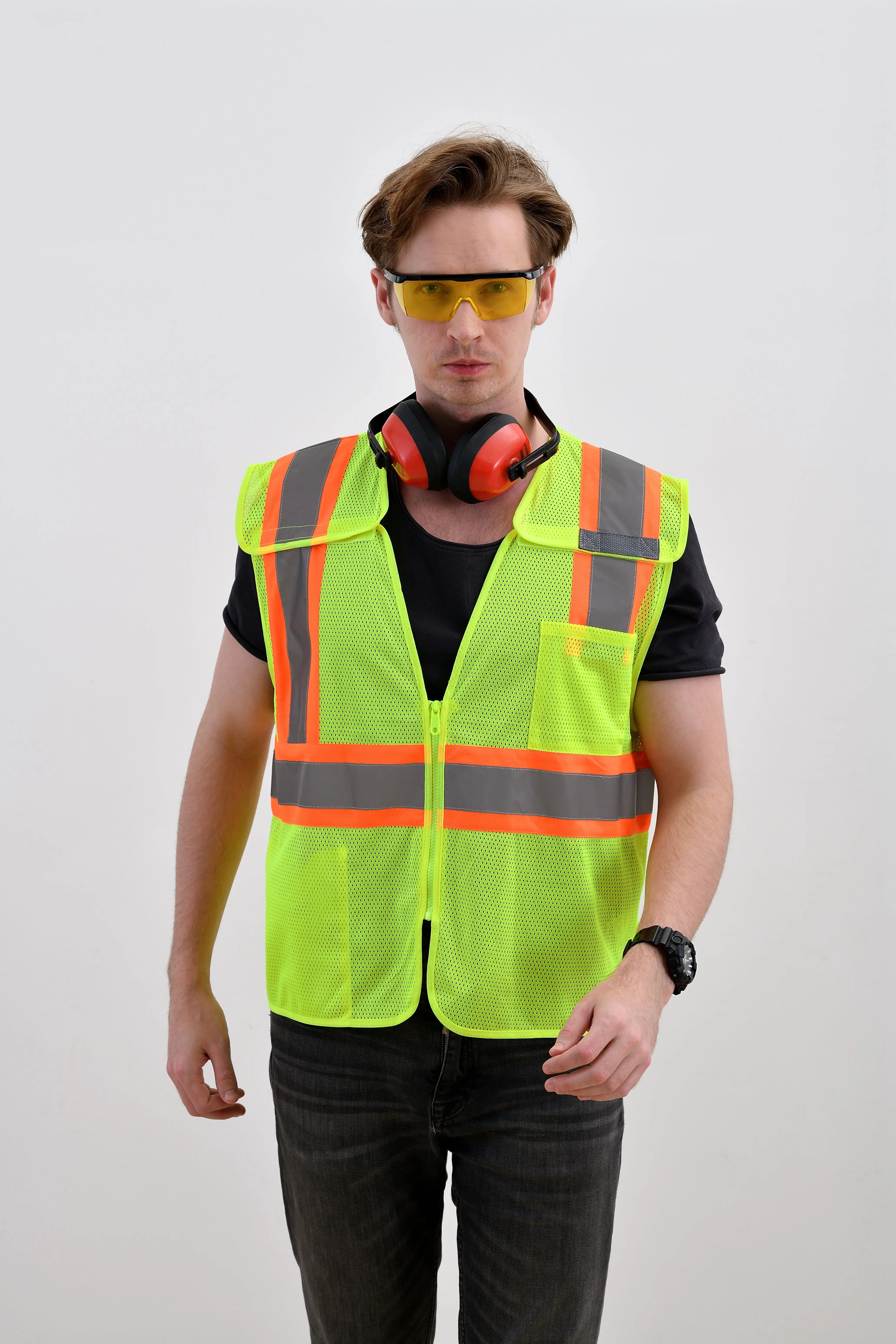 Ansi Two-tone Reflective High-visibility Mic Tab 5 Point Zipper Closure ...