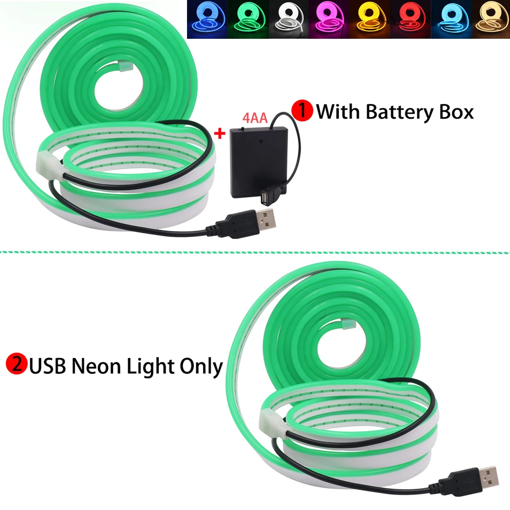 5V USB Neon LED Strip Light 120LEDs/m SMD 2835 Waterproof Flexible Neon ...