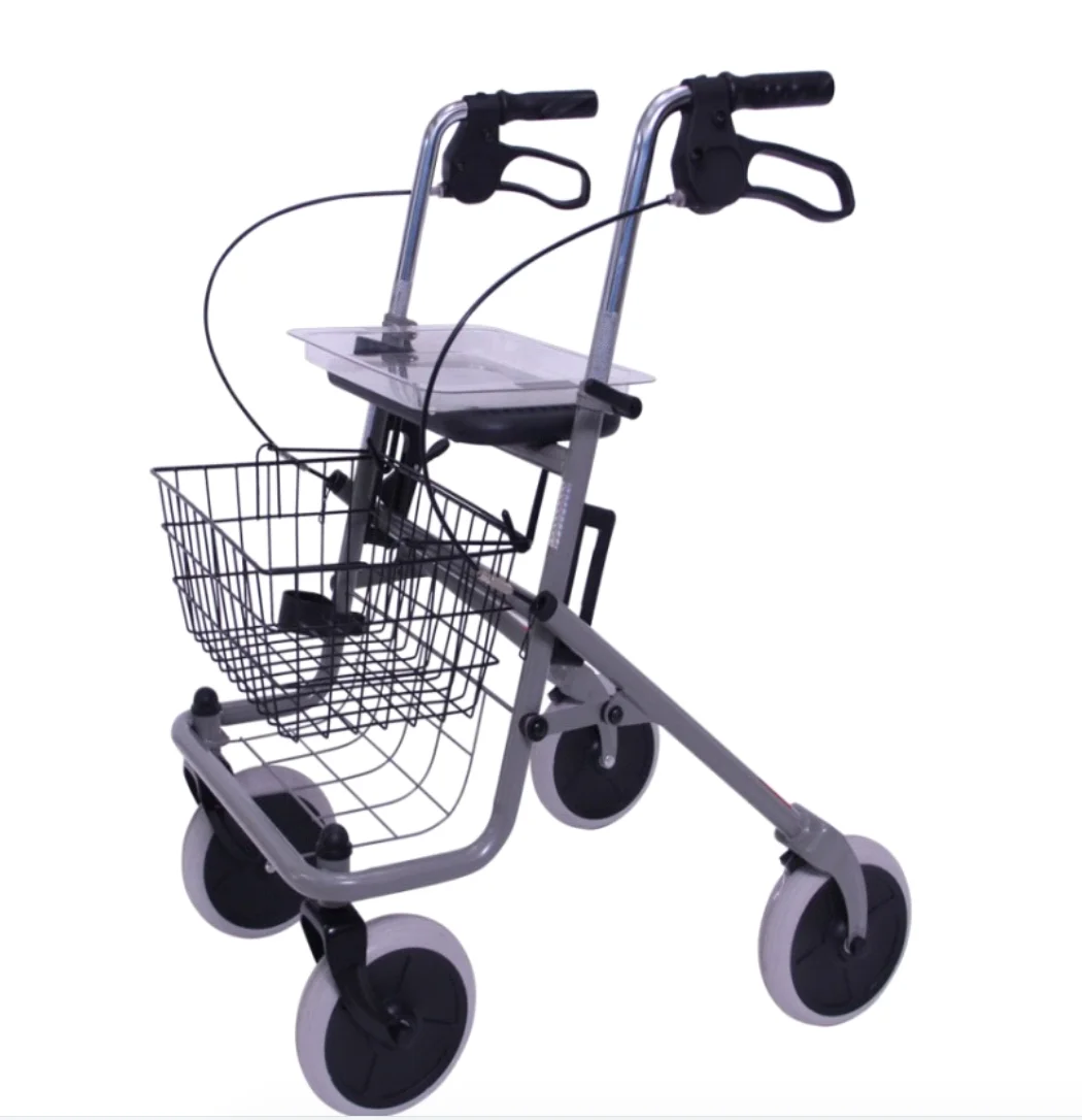 2022 New 4 Wheeled Steel Shopping Rollator Walker Walking Aids For The ...