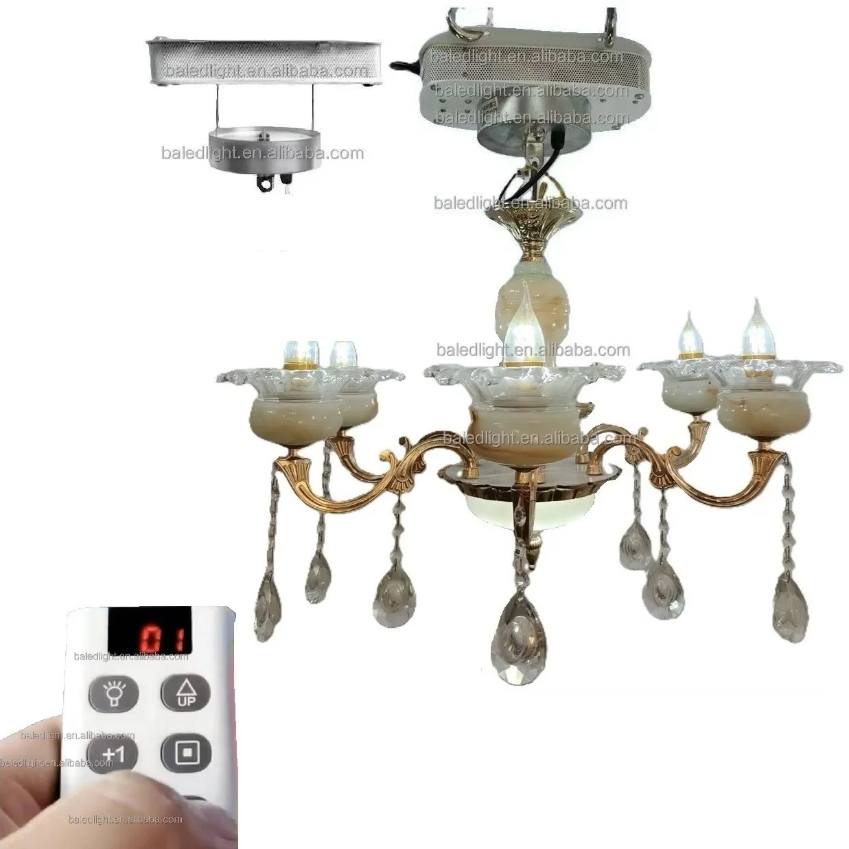 5meter ceiling light 20kg loading weight dual wire chandelier hoist ...