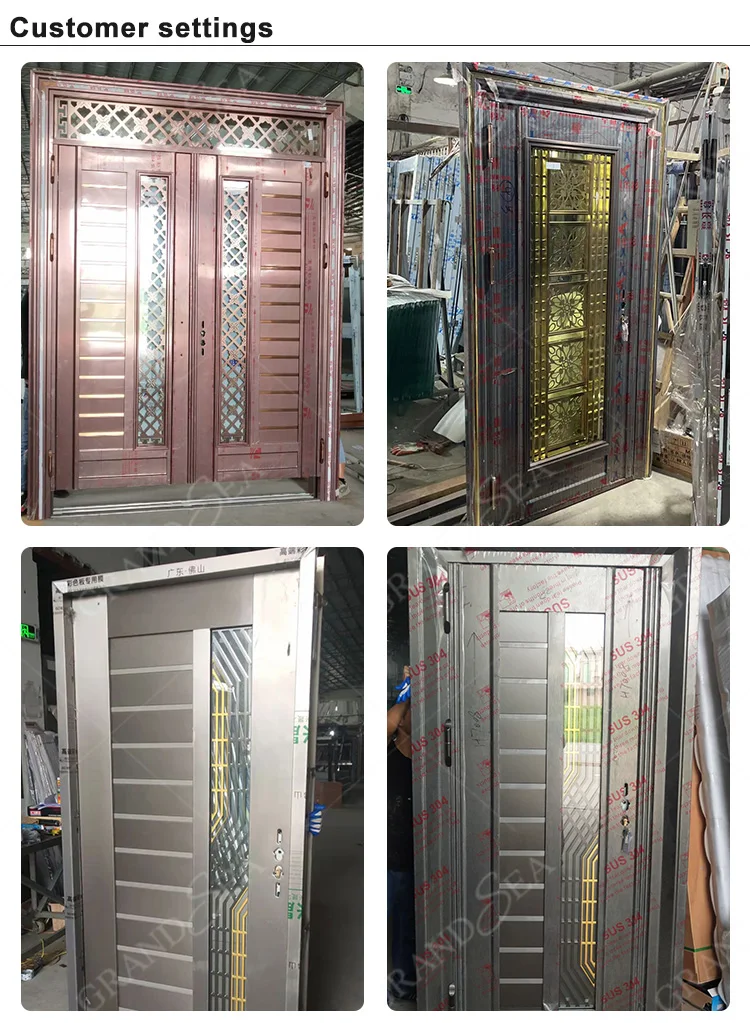 Foshan Factory Exterior Main Entrance Steel Security Door