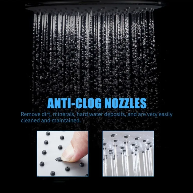 9 Inch Round Rain Showerhead G1/2 High Pressure Shower Head Bathroom ...