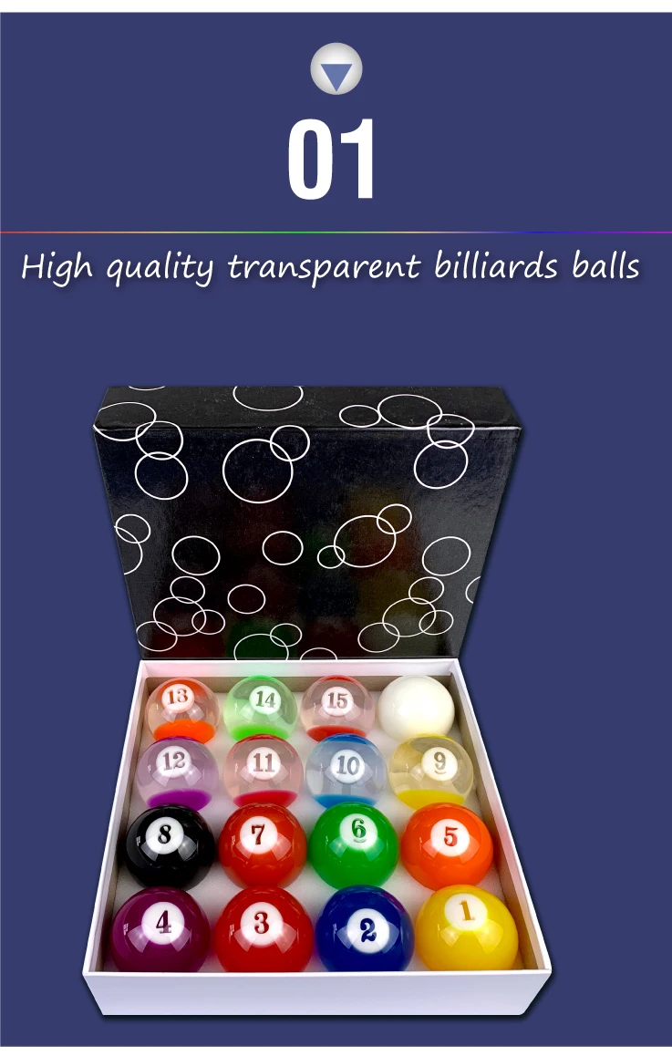 Transparent Crystal Pool Ball Set by Benxiao - 57.2mm