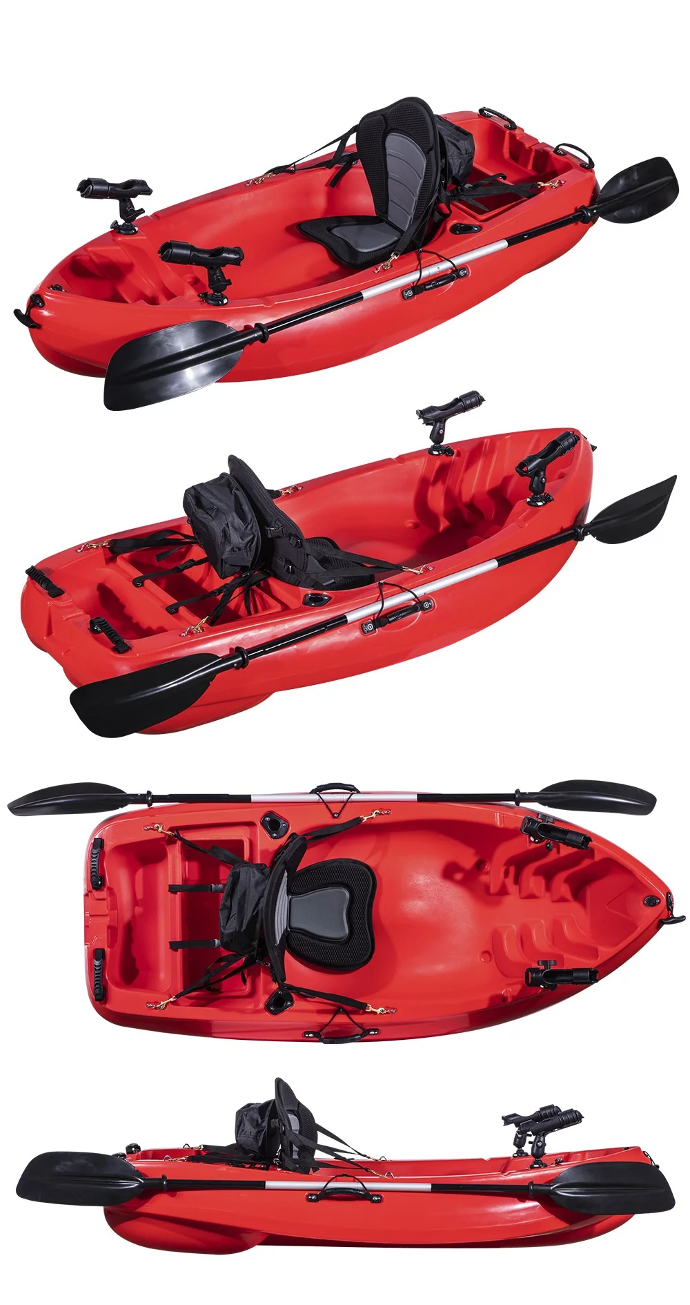 2M Plastic Fishing Kayak with Paddle for Lakes & Rivers
