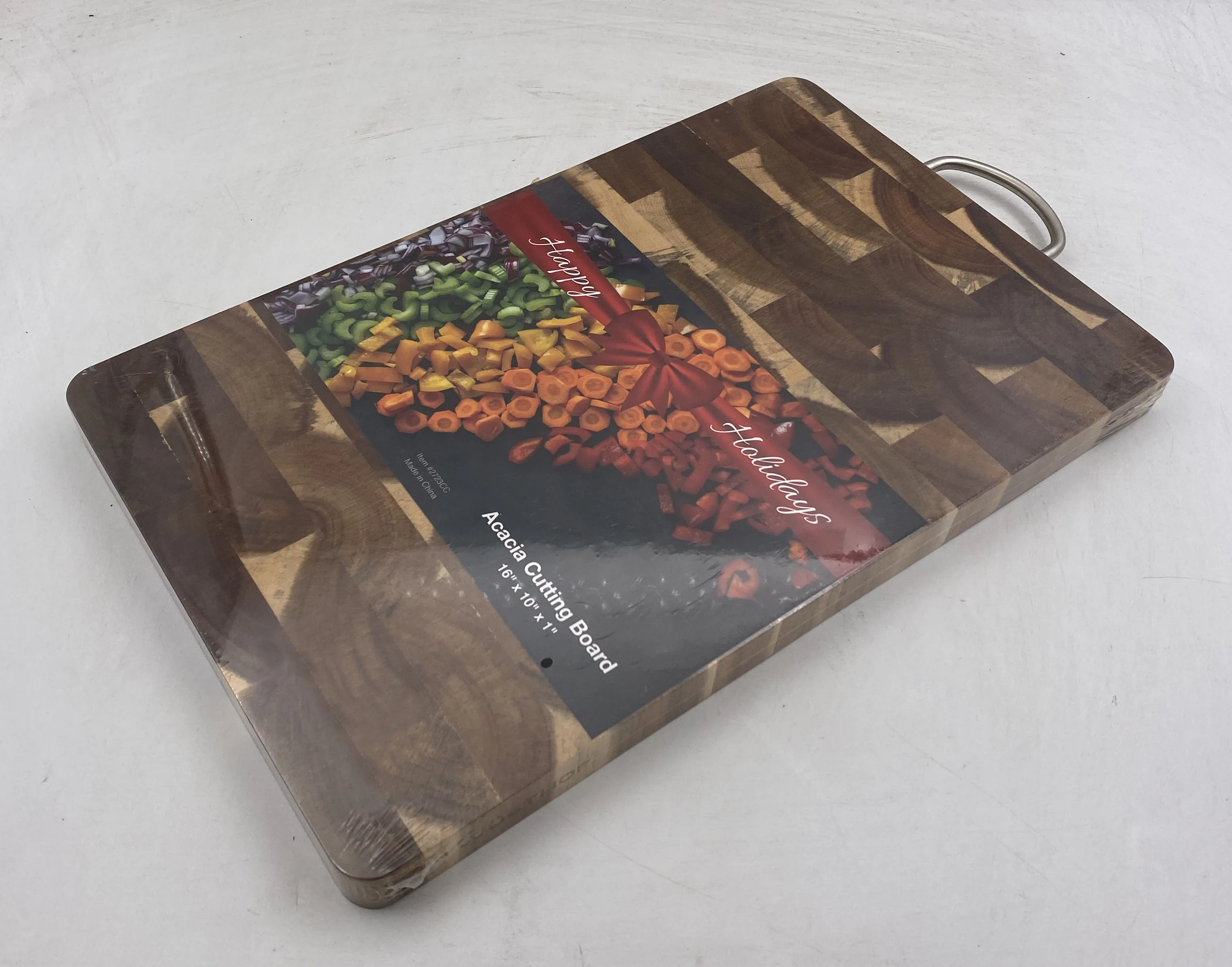 Large 3d Butcher End Grain Acacia Solid Wood Defrosting Engraved ...