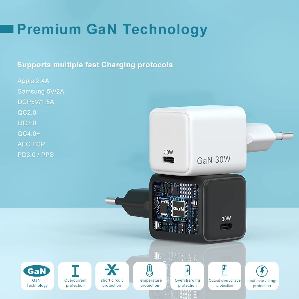 30W Family Design GAN Charger - Fast Charging for All Phones