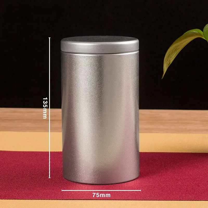 Custom Cylinder Shape Silver Metal Box for Tea & Coffee
