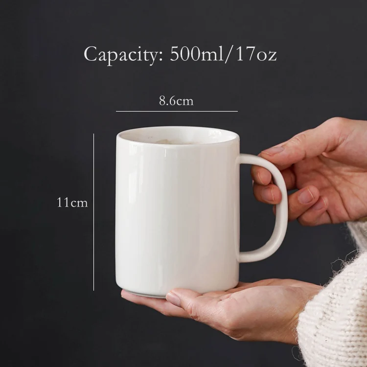 Custom Logo 500ml Ceramic Coffee Mugs - Luxury & Eco-friendly