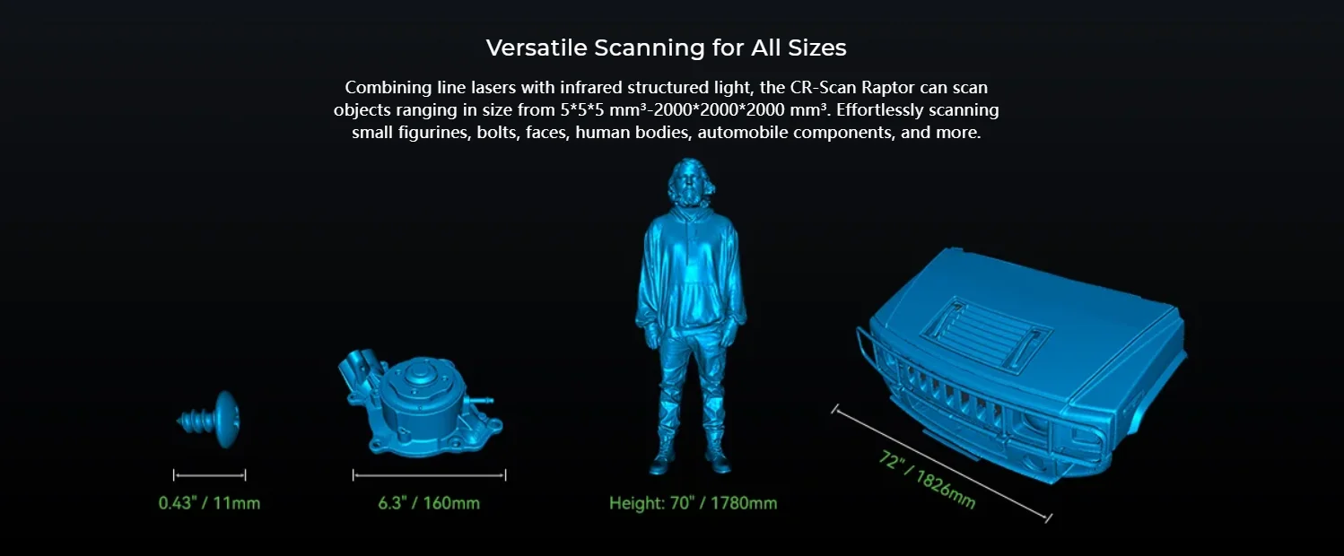 Creality Cr-Scan Raptor 3D Scanner - High-Accuracy Blue Light