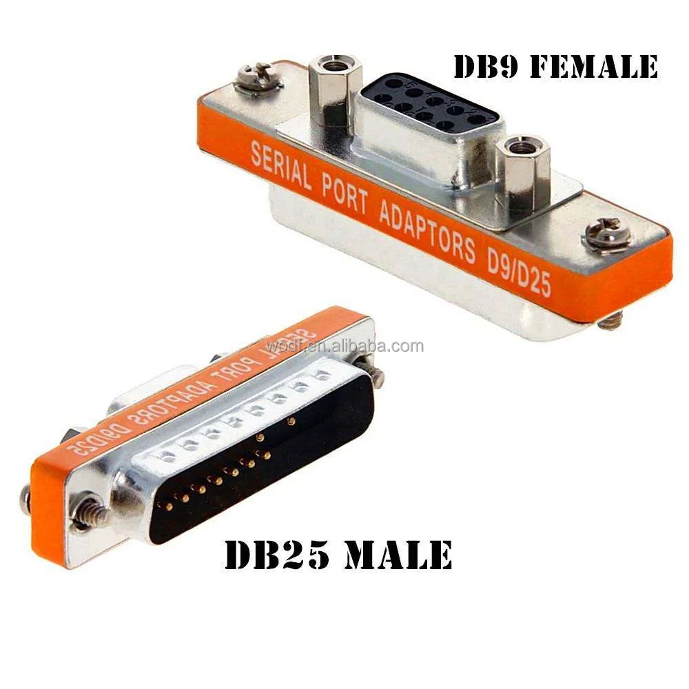 DB9 Female to DB25 Male Low Profile Serial Adapter - WODF