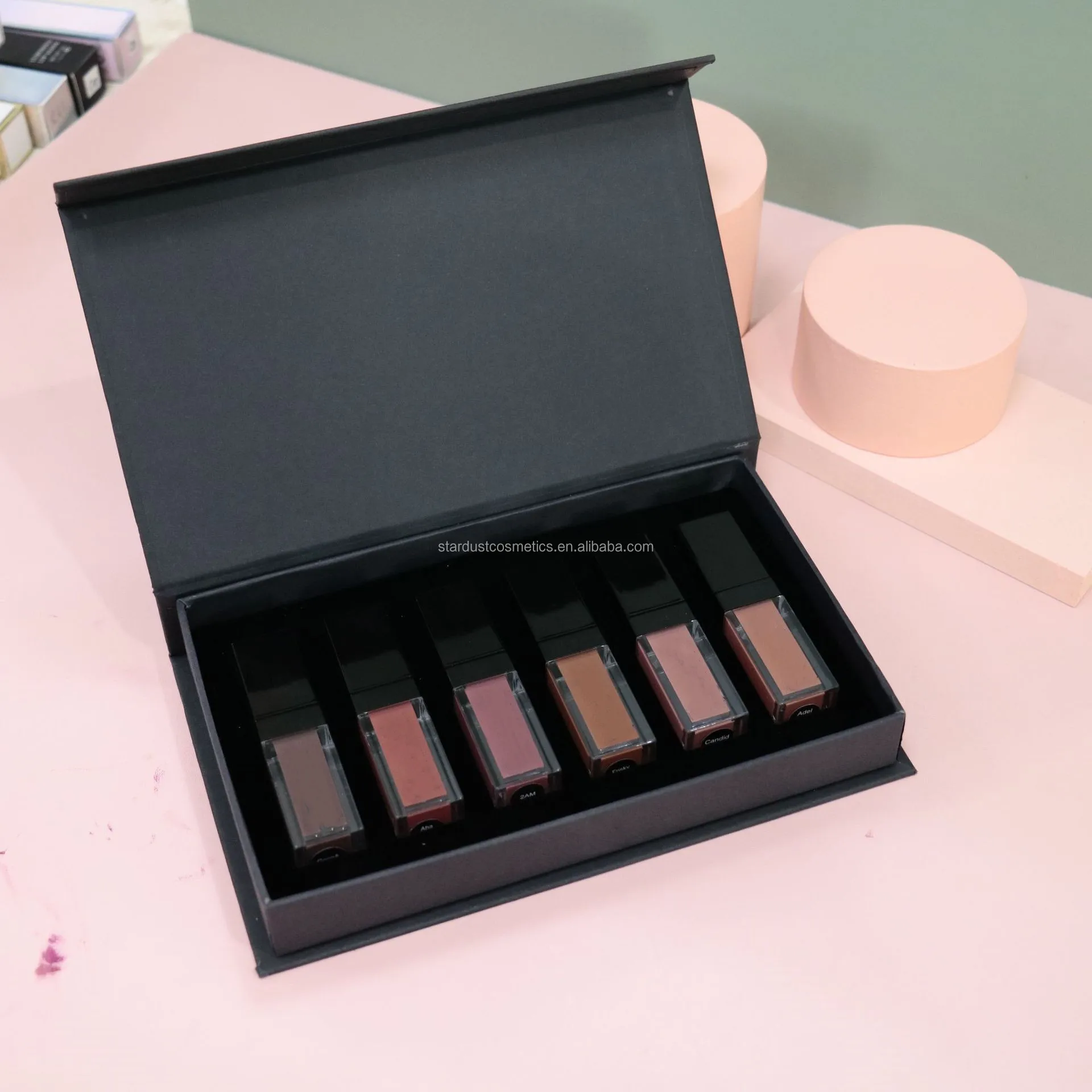 58 Color Options Diy Your Own logo square Tube Lip Gloss Lipsticks Set 5 Colors or 6 Color Matte ...