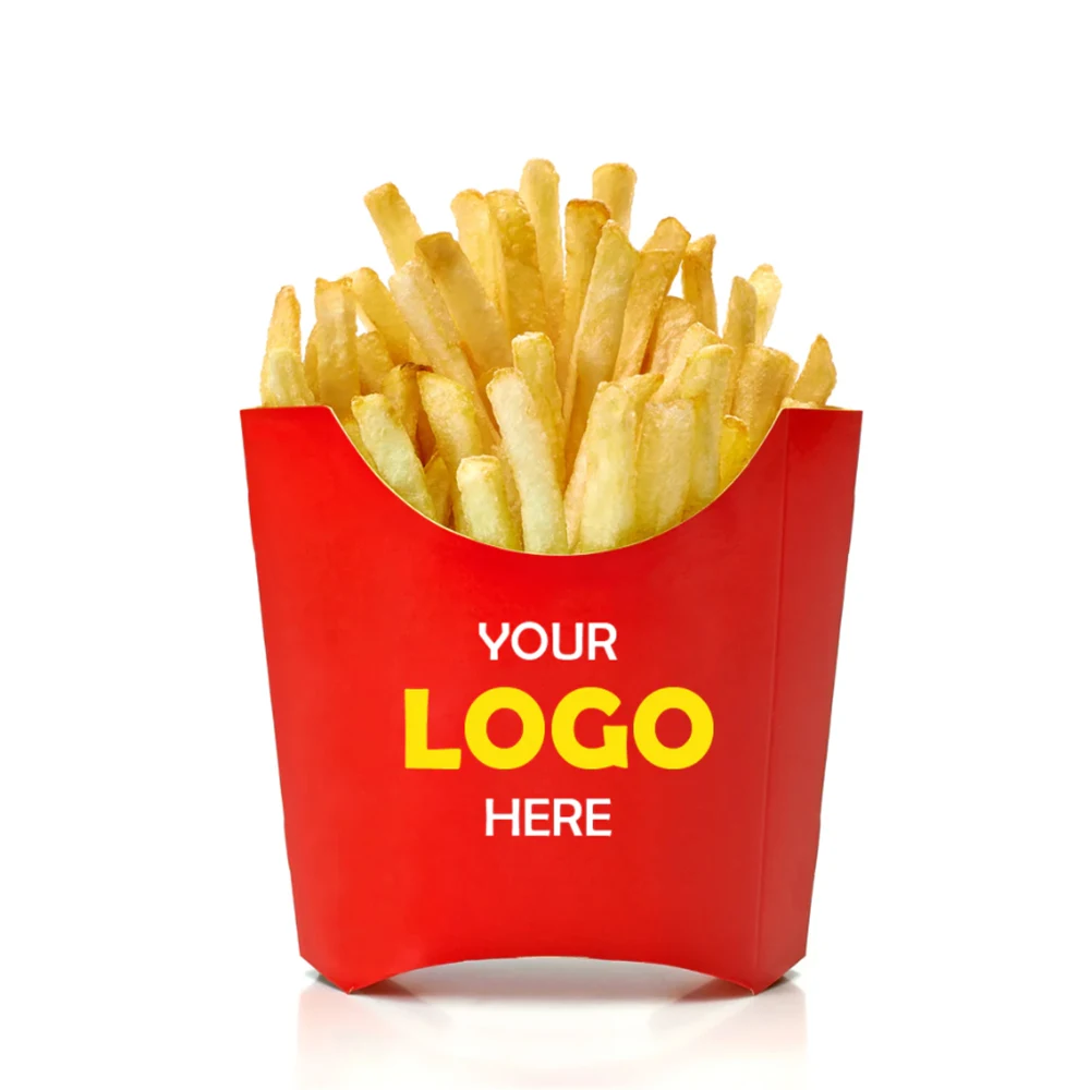 Custom Disposable Kraft Paper Fast Food Fries Holder Box