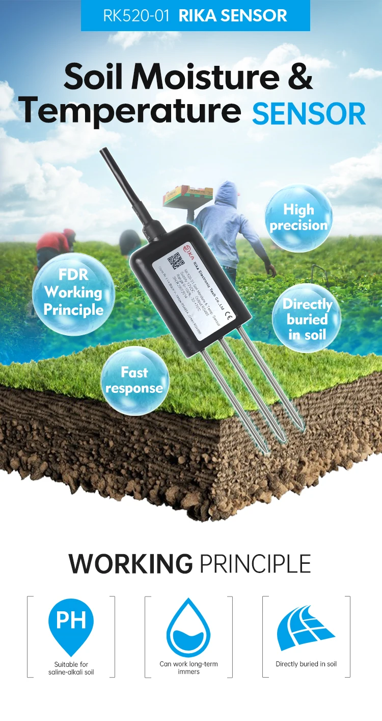 RK520-01 Soil Moisture Temperature Sensor for Irrigation