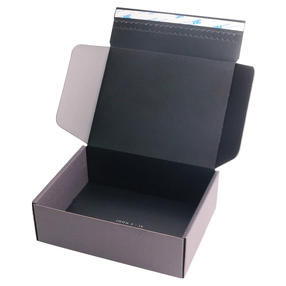 Black Folding Mailer Cardboard Packaging Printing Sides Custom Paper ...