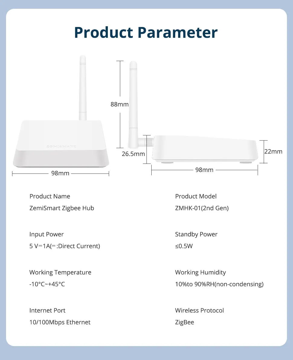 Zemismart Zigbee Hub Work With Homekit Zmhk-01(2nd Gen) Smart Home ...