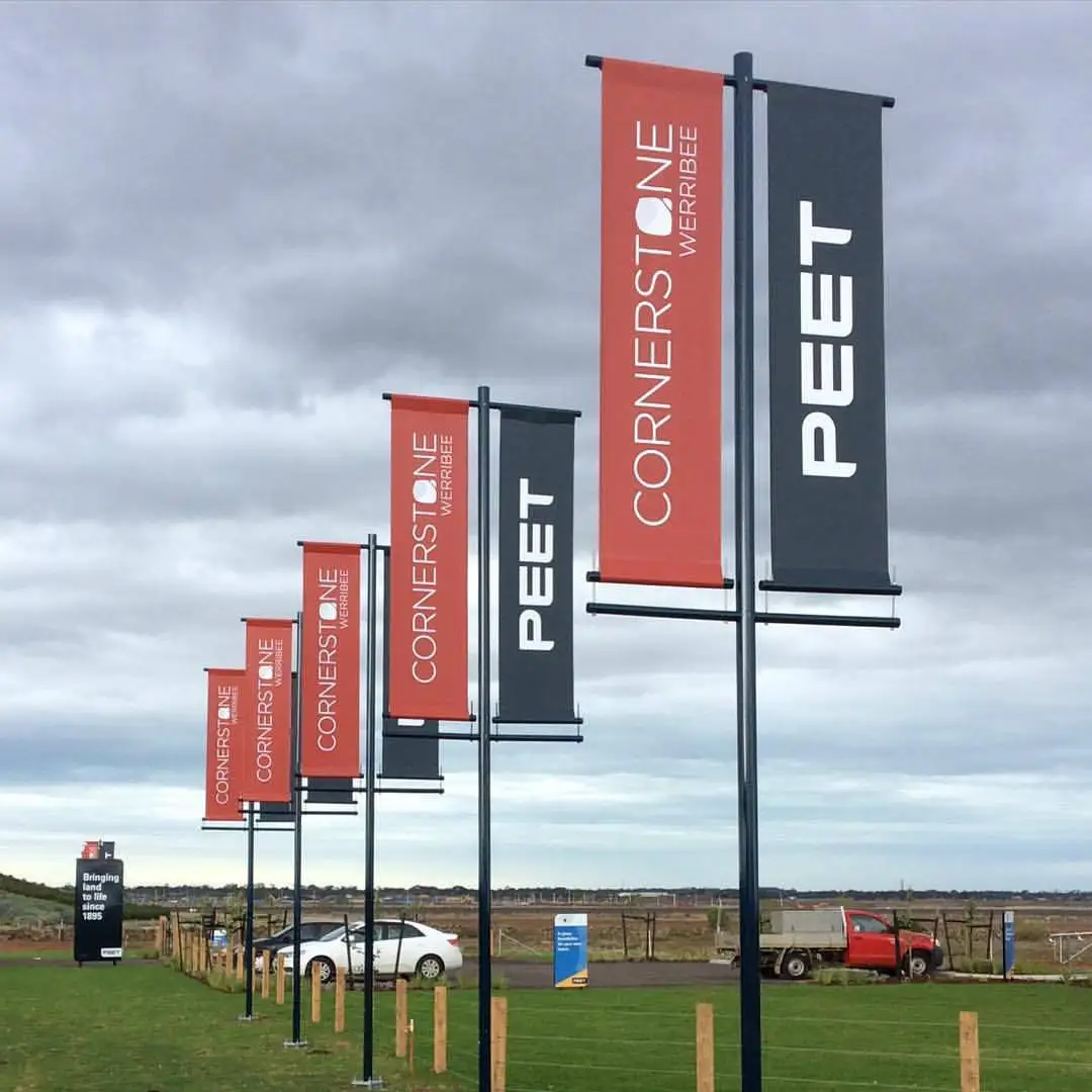 Outdoor Advertising - Efficient Road Lamp Light Pole Banners