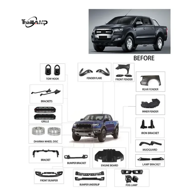Non-destructive installation Car Upgrade Bodykit for Ford ranger ...