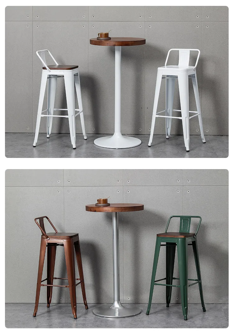 Stackable Industrial Metal Bar Counter Dine Stool Dining Hotel Coffee ...