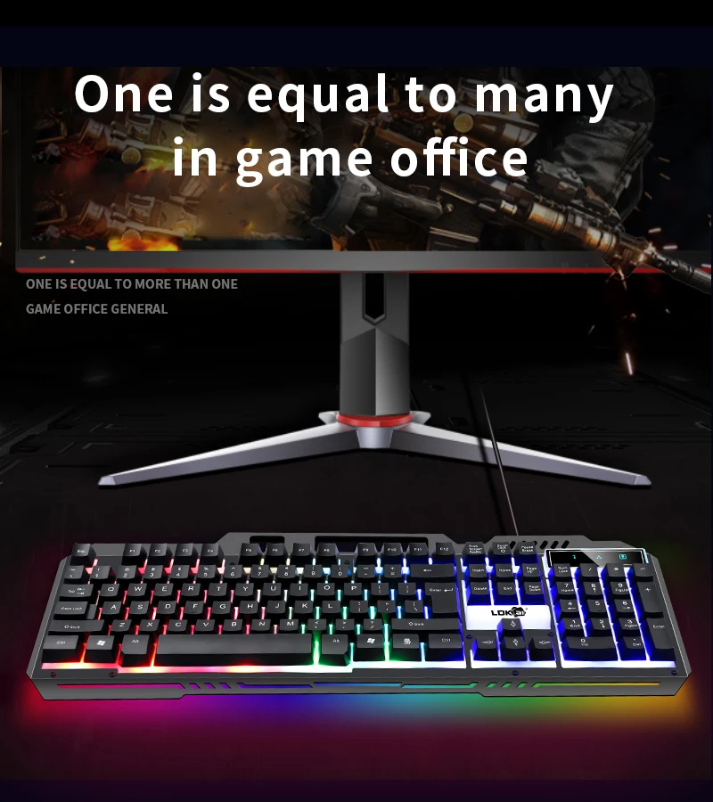 Rk300 Led Backlight Usb Wired Gamer Keyboard104 Keys Rgb Gaming ...
