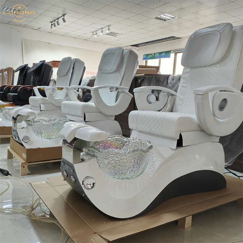 Modern Luxury Nail Salon Furniture Black Foot Spa Chair No Plumbing ...