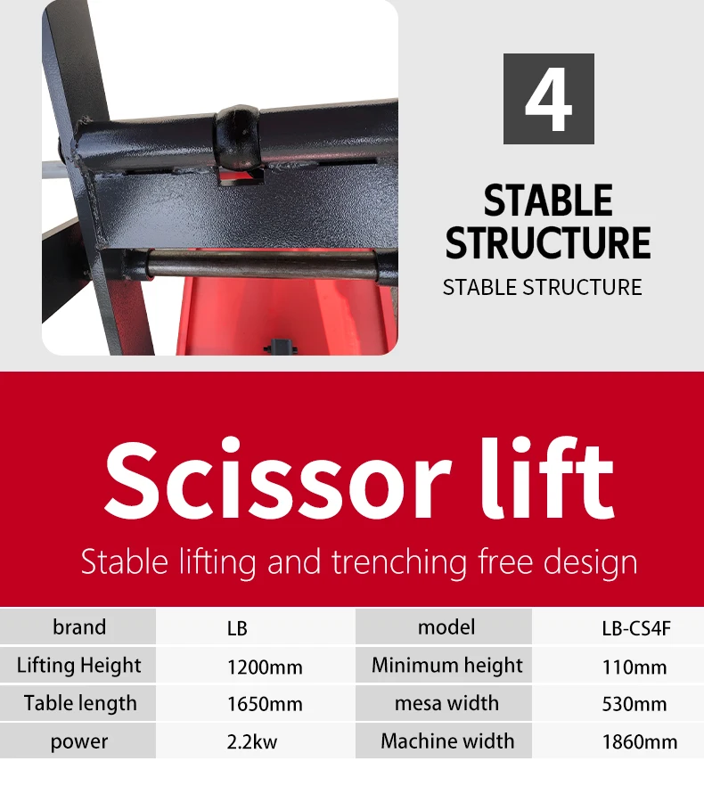 3t Hydraulic Car Lift Elevator - 1.2M Cheap Scissor Lift