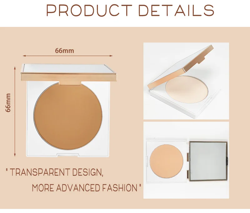 12 Color White Compact Powder Foundation - Waterproof & Natural