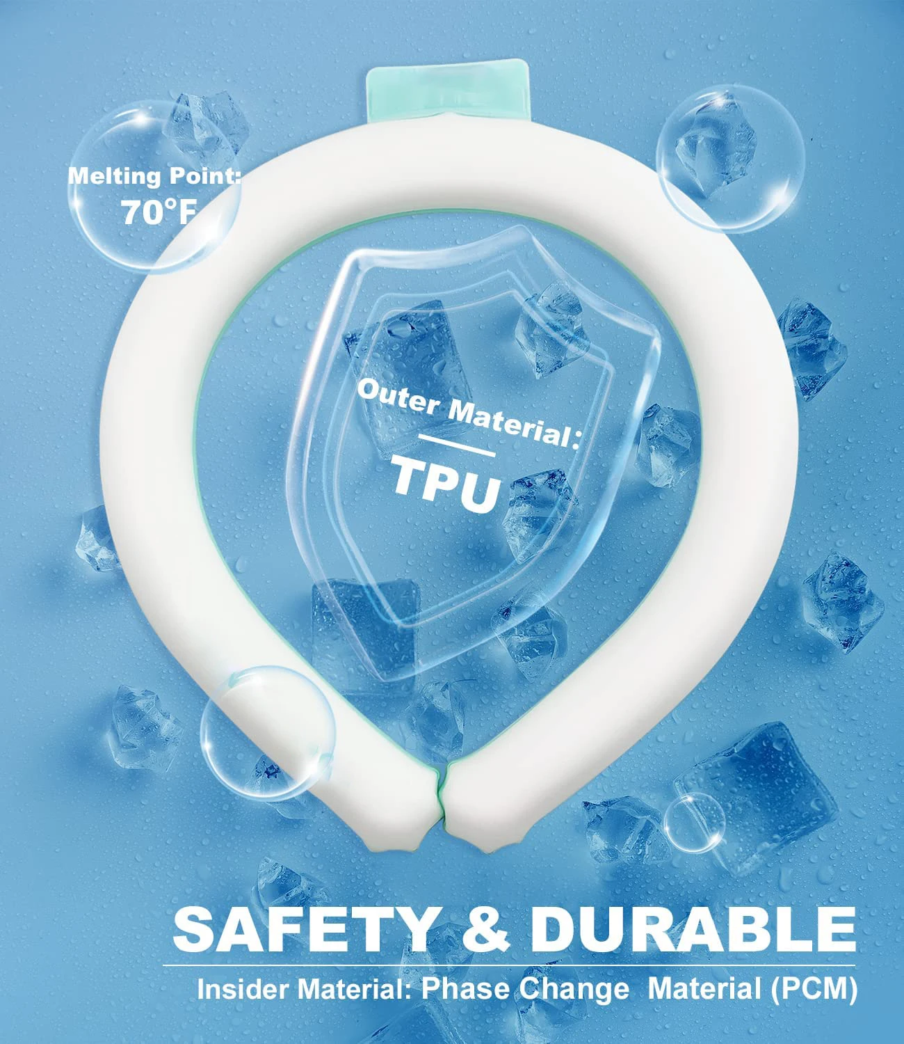 Reusable Automatic Ice Cooling Neck Wrap Portable Cooler Neck Ring Cold ...