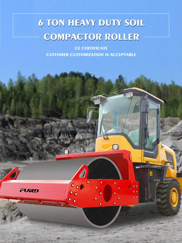 Vibratory Single Drum Dirt Compactor 6 Ton Vibratory Compactor For Sale ...