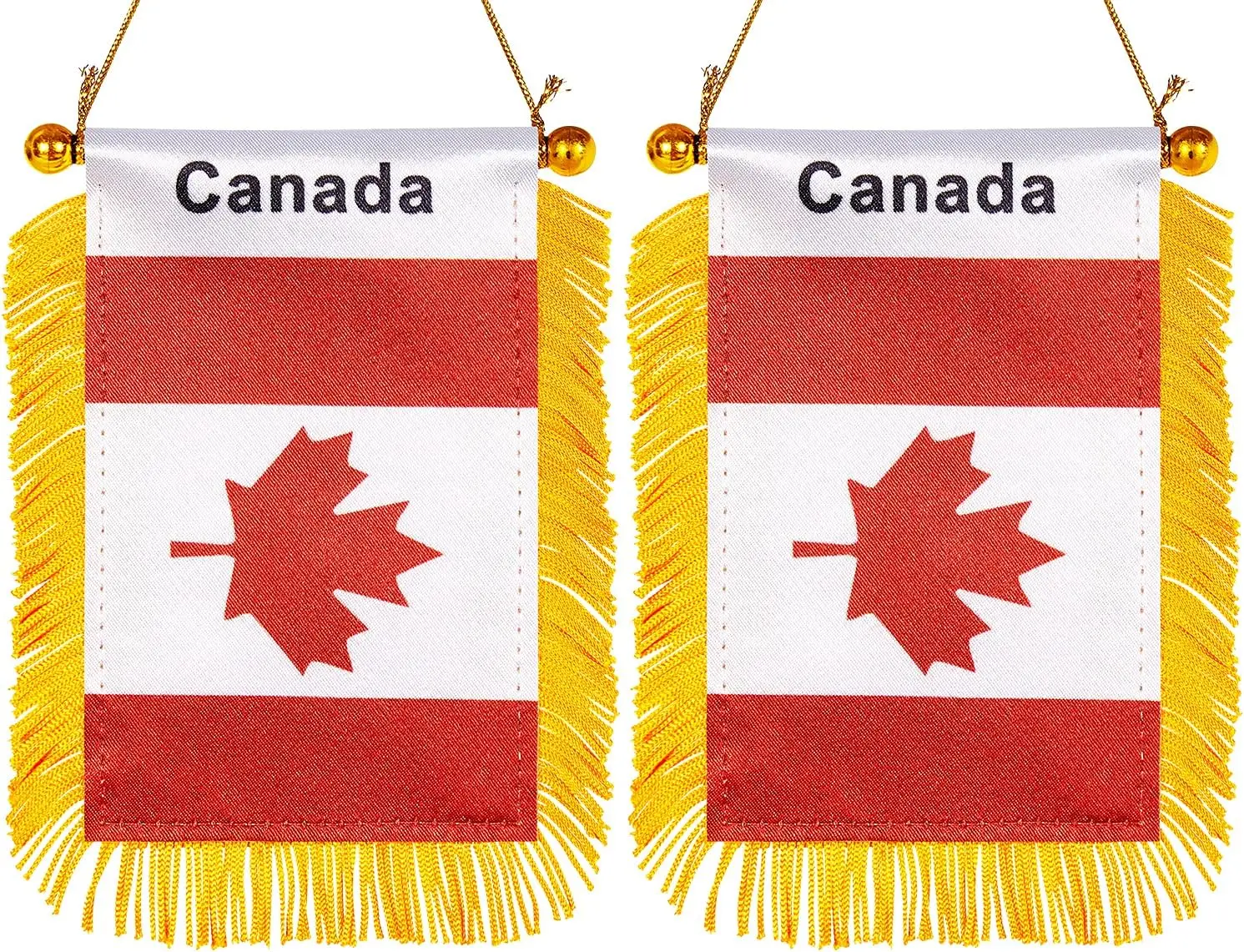 Custom Mini Car Flags - Double Printed Logo & Fringed Silk