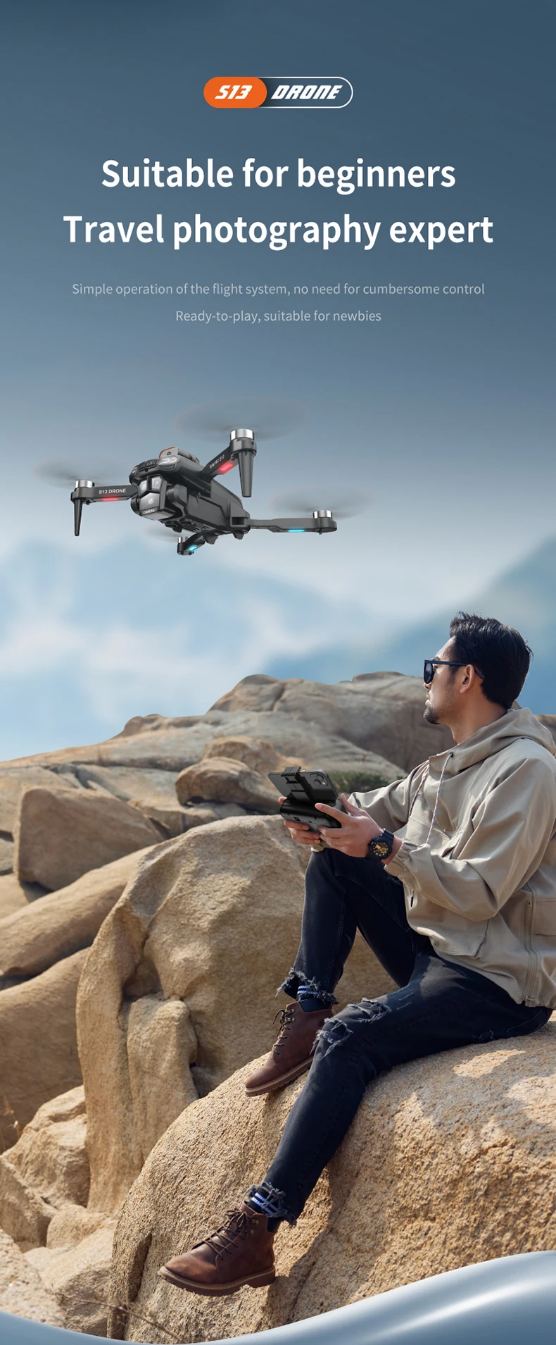 S13 Brushless Motor Mini Drone with Dual Camera Avoidance