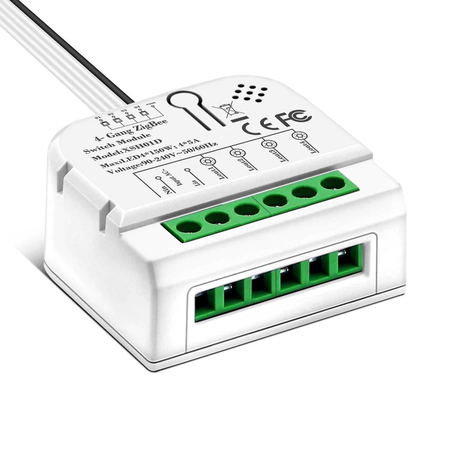 10a 1 Gang Smart Zigbee Light Switch Module 1/2way For Push Rocker ...