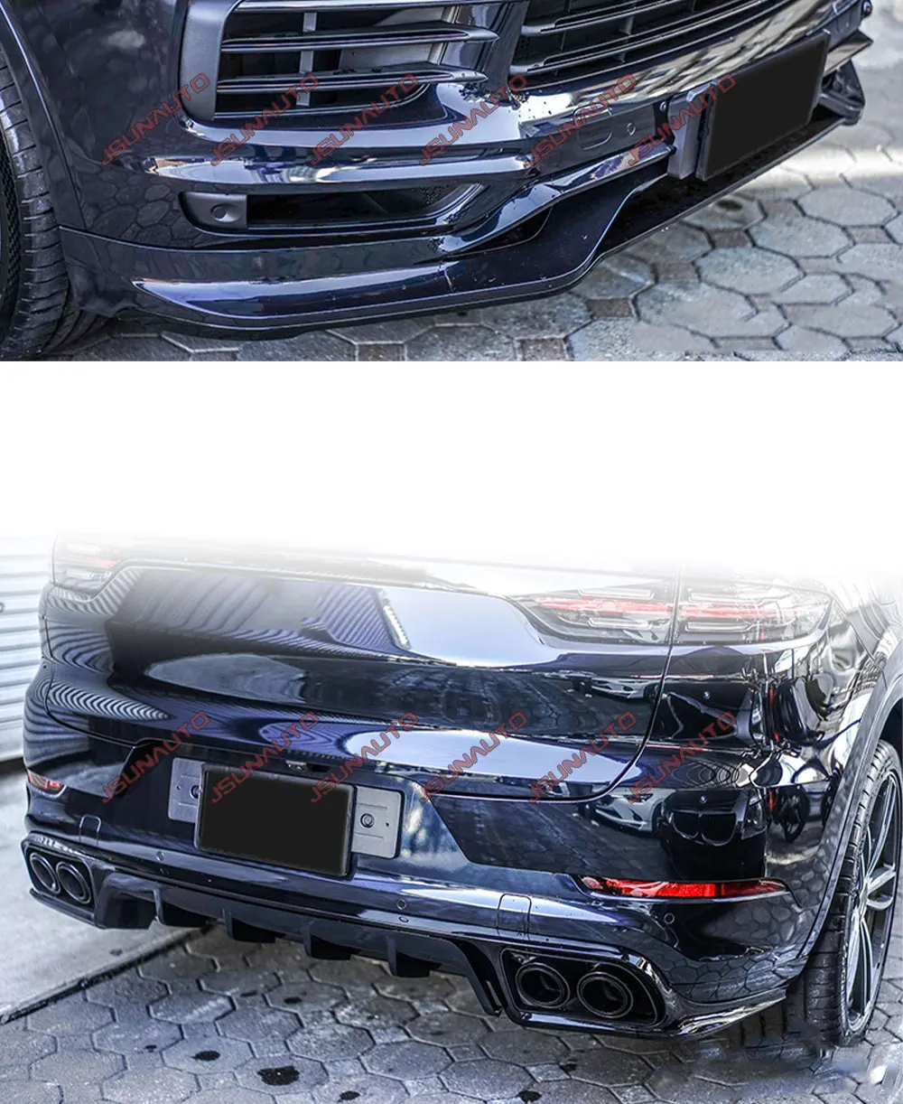 Car Front Bumper Splitter Rear Diffuser for Porsche Cayenne