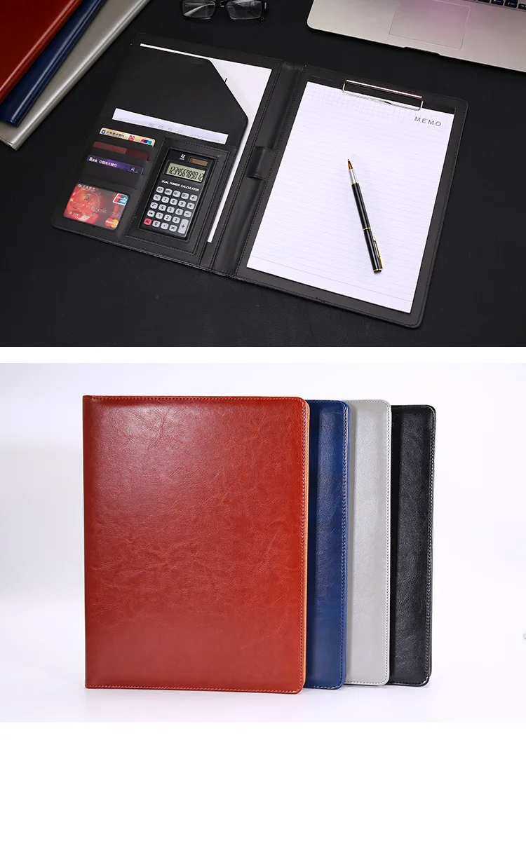 Custom Logo Top Quality Leather Business Portfolio File