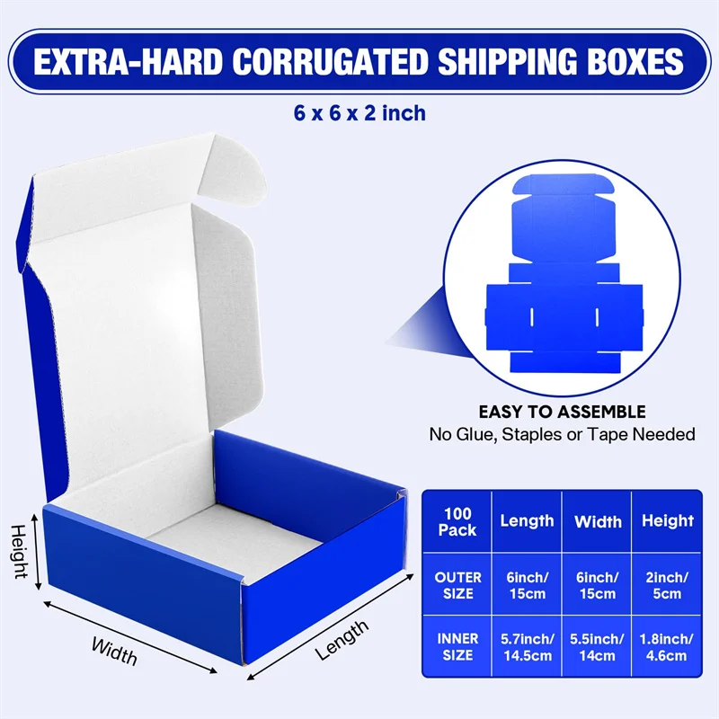 Custom Shipping Boxes - 6x6x2 Inches Corrugated Cardboard
