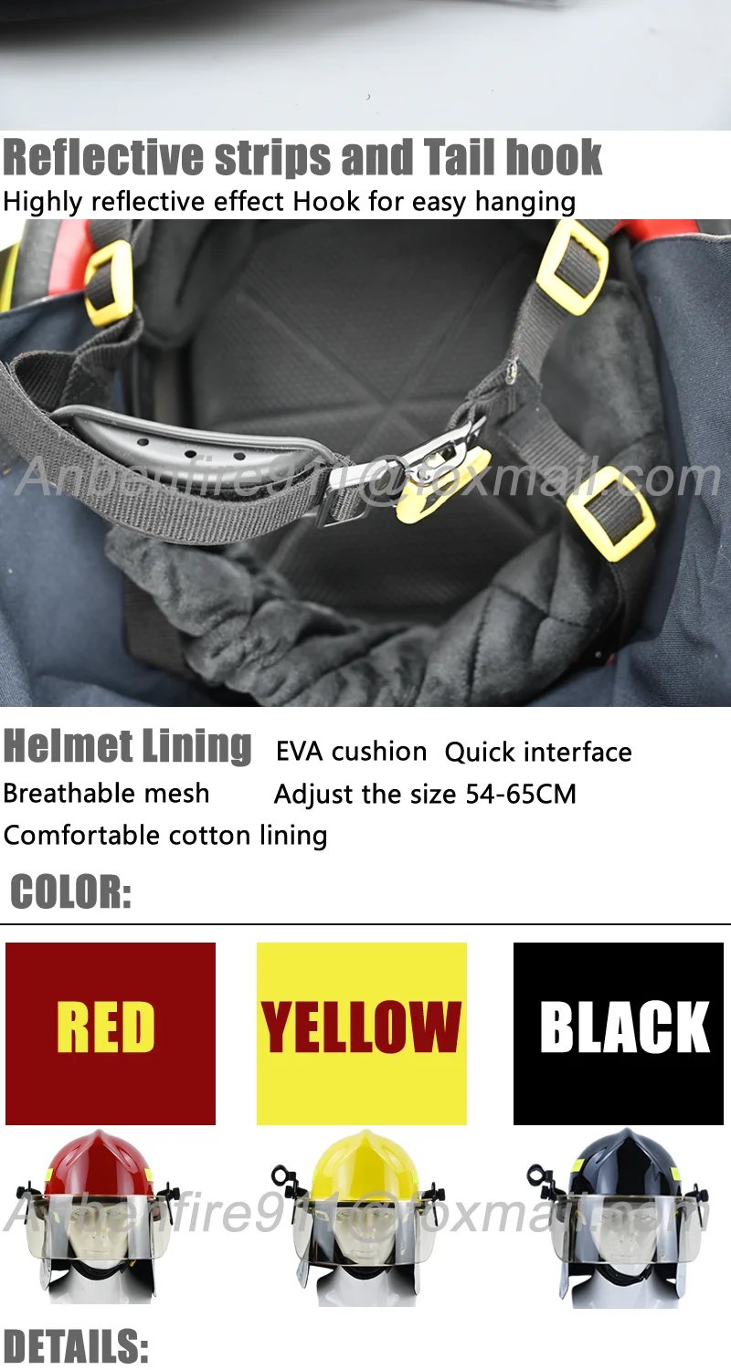 ANBEN FIRE Bullard F3 Model Fireman Safety Firefighting Helmets with Lamp