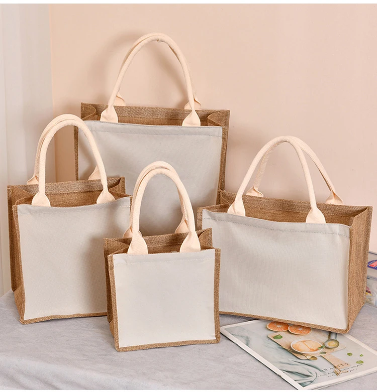 Custom Sublimation Printing on Reusable Jute Tote Bags