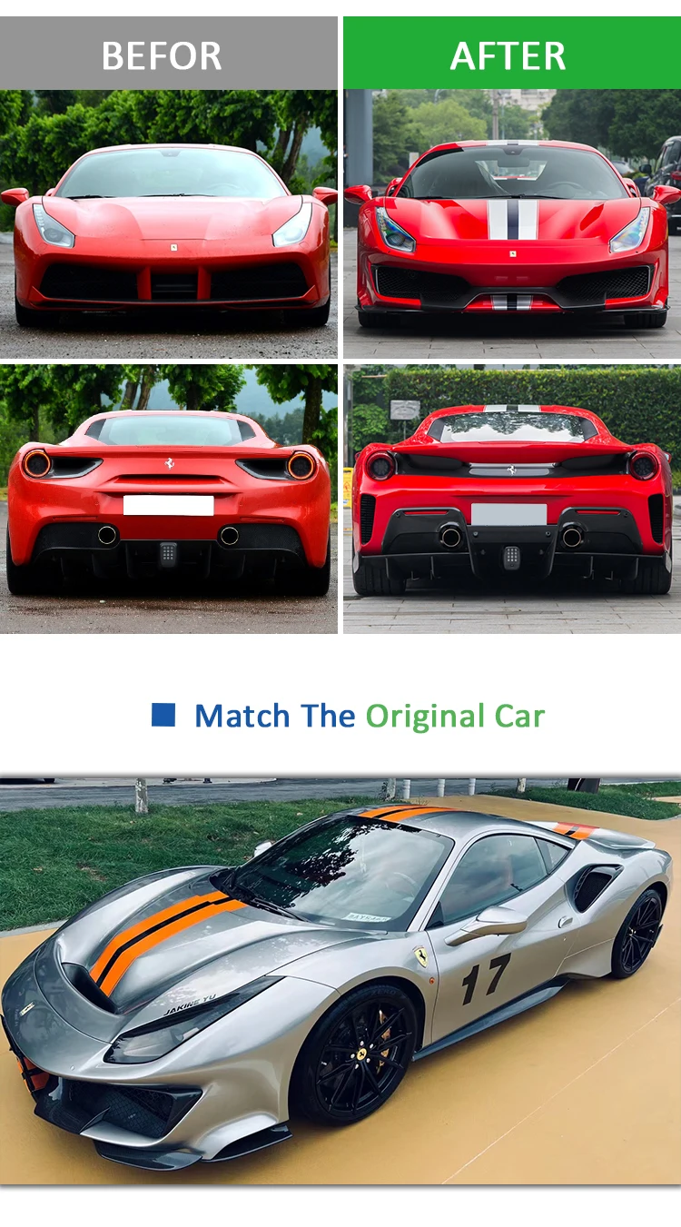 Carbon Car Bodykit Full Set Body Kit Diffuser Front Bumper Part Upgrade ...