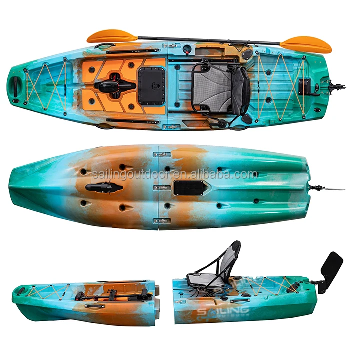 Pro Angler 3m 2 Piece 1 Person Foldable Plastic Fishing Kayak With ...
