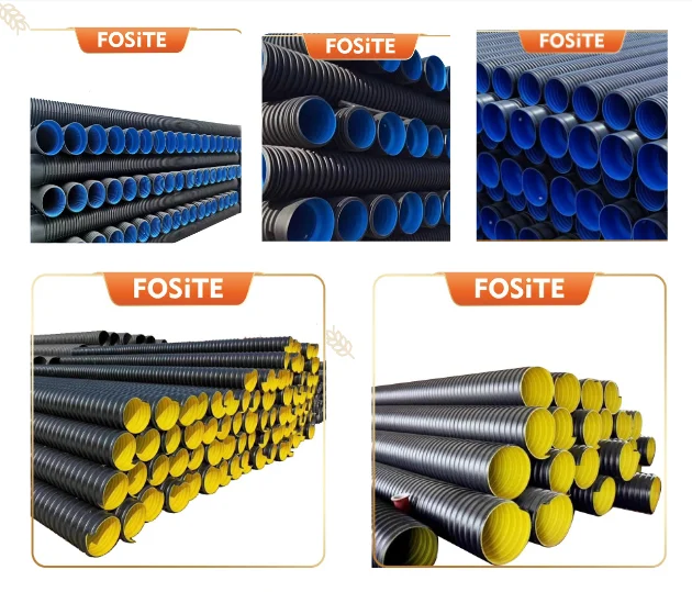 Plastic Black Polyethylene Drainage Culvert HDPE Double Wall Corrugated ...
