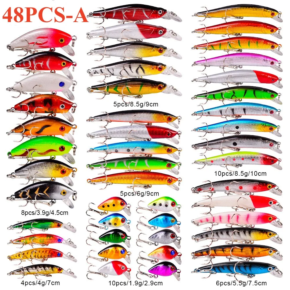 New Fishing Lures - Hard Baits Minnow Wobbler Kits