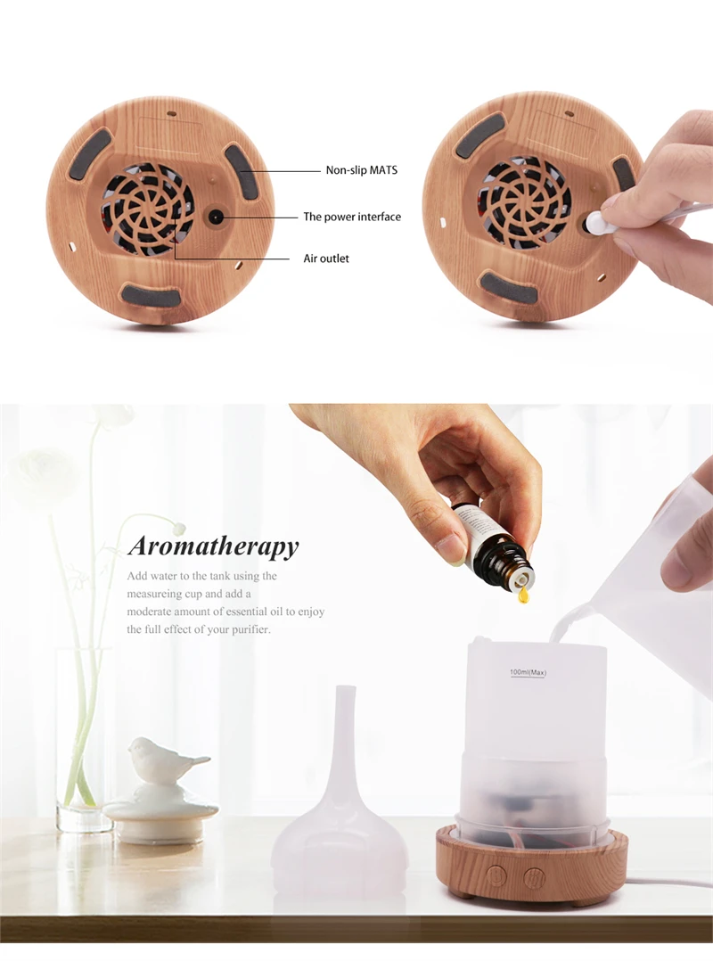 120ml 3D Glass Aroma Defuser Diffusor 3 in 1 Cool Mist Electric Glass ...