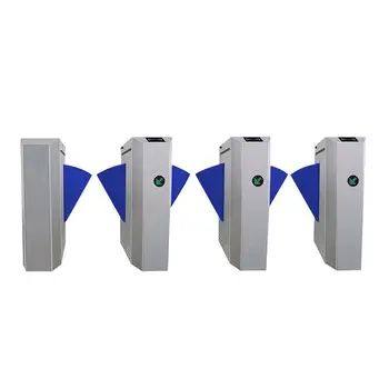 Retractable Flap Barrier Blue Acrylic Wing Barcode Scanner Turnstile ...
